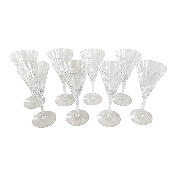 Vintage Set of 8 Seneca Glass Pattern #476-2 Water / Wine Glasses ...
