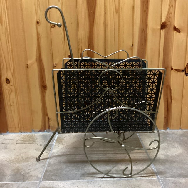 Vintage Mid-Century Modern Newspaper Rack | Chairish