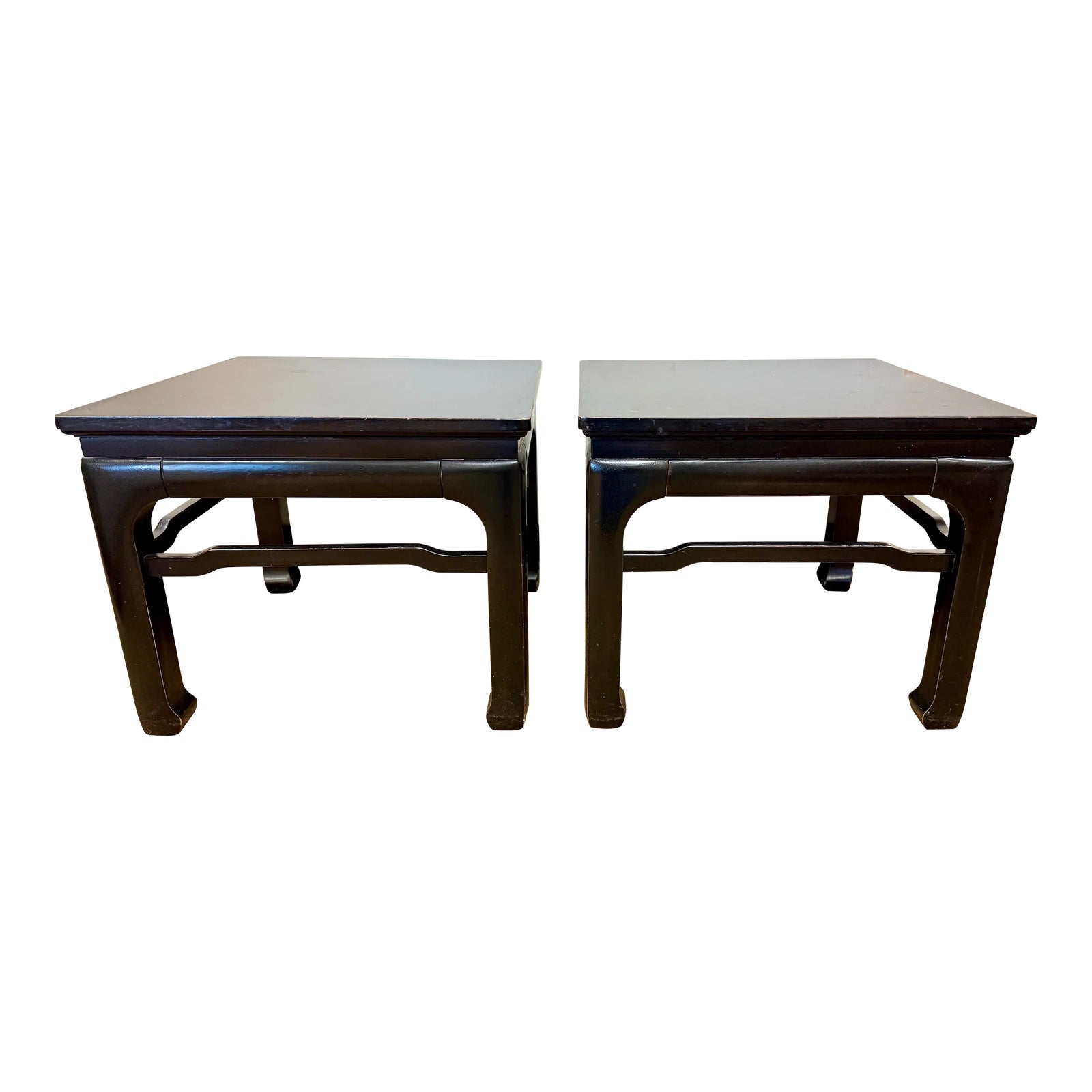 Pair of Asian Ming Style Black Lacquered End Tables Williams Sonoma ...