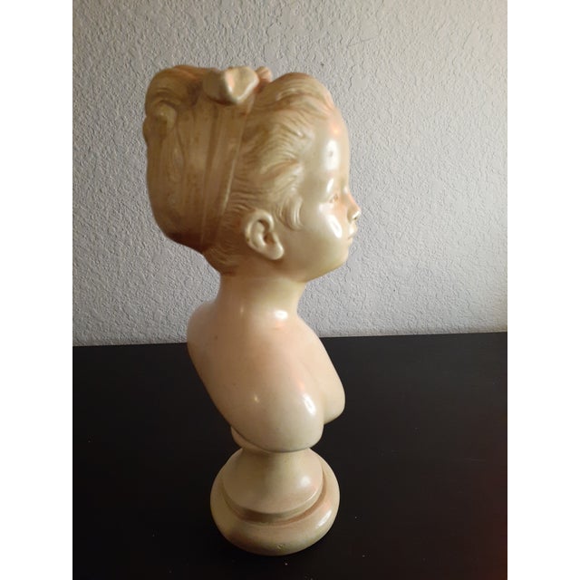 1970s Alexander Backer Chalkware Bust of Girl Sculpture | Chairish