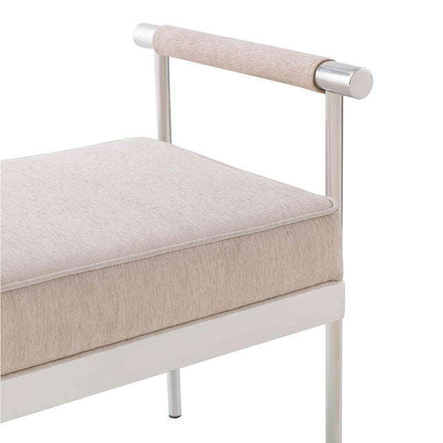 Diva Cream Velvet Bench | Chairish