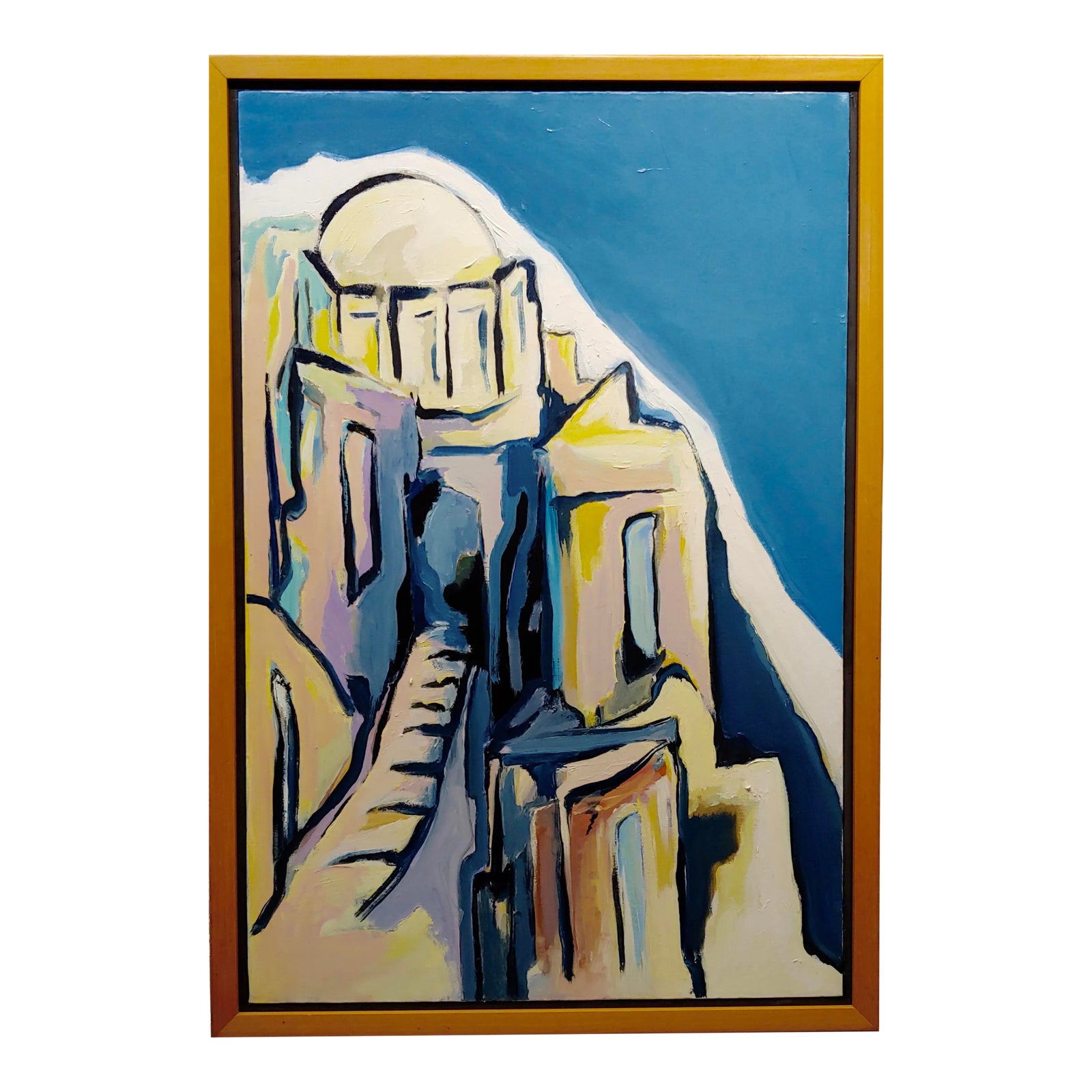 Fay Singer - Greek Town by the Aegean Sea -Oil Painting | Chairish