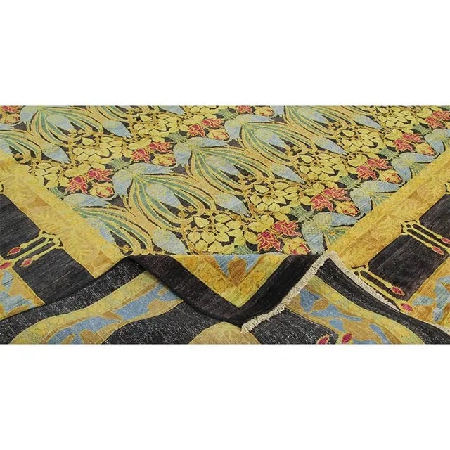 Handwoven Transitional William Morris Style Area Rug 11'10"×16'10 ...