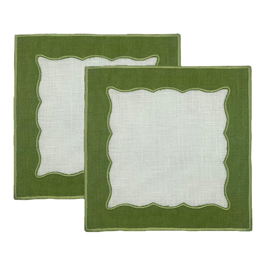 Fern Applique Cocktail Napkins - Set of 2 | Chairish