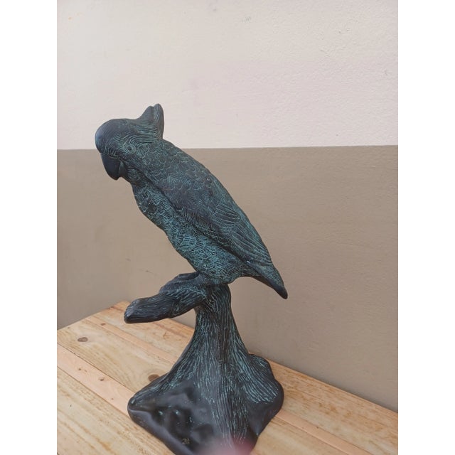 Mid 20th Century Maverick Parrot Sculpture With Patina | Chairish