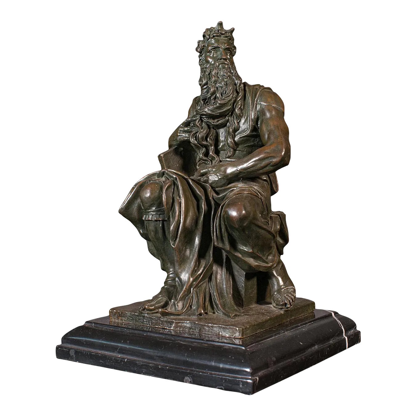 1960s Vintage English Bronze Decorative Figure of Moses | Chairish