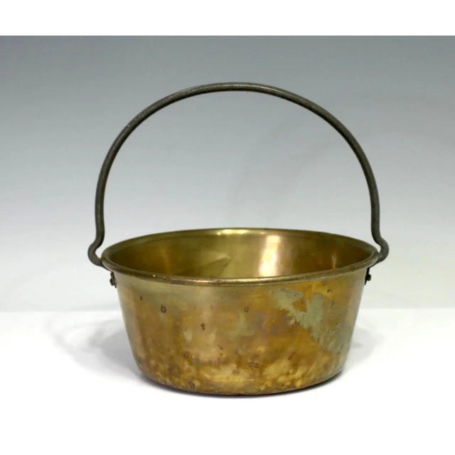 Traditional Decorative Brass Bucket or Milk Pail / Planter With Iron ...