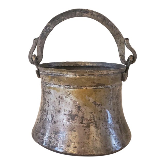 Antique Primitive Lead Smelting Pot With Handle | Chairish
