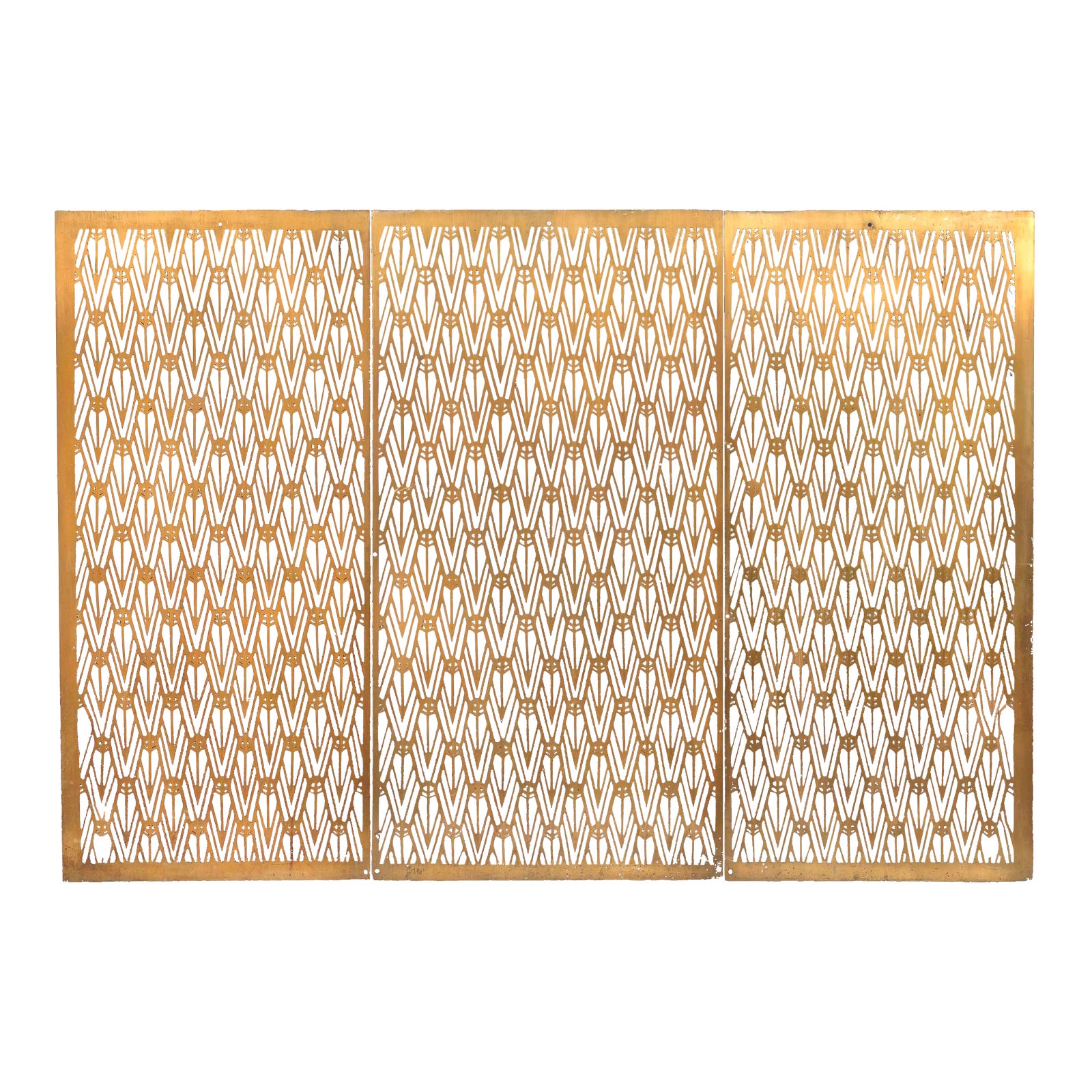 Early 20th Century Tripartite Art Deco Style Decorative Bronze Grille ...