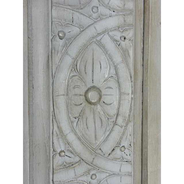 Hand Painted and Carved Hall Tree Mirror With Hooks | Chairish