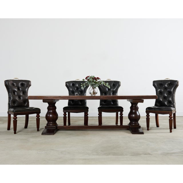 Country French Provincial Oak Farmhouse Baluster Leg Dining Table ...