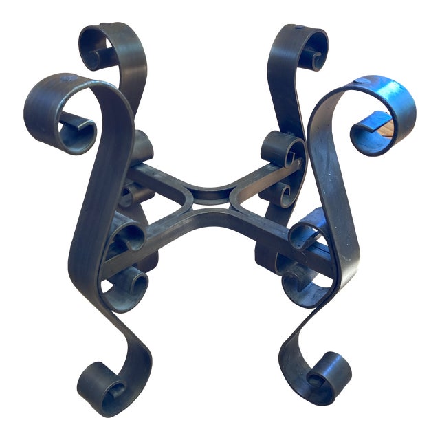 Vintage Bronzed Metal Scroll Table Base | Chairish