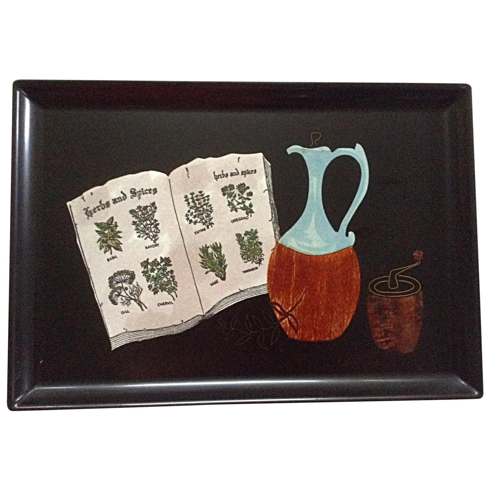 Mid-Century Couroc Monterey Tray | Chairish