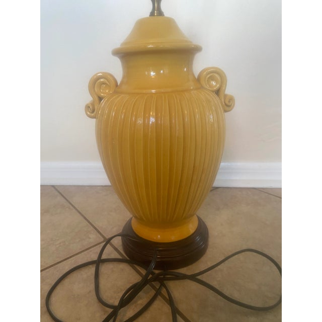 Wildwood Contemporary Ribbed Mustard Yellow Table Lamp | Chairish