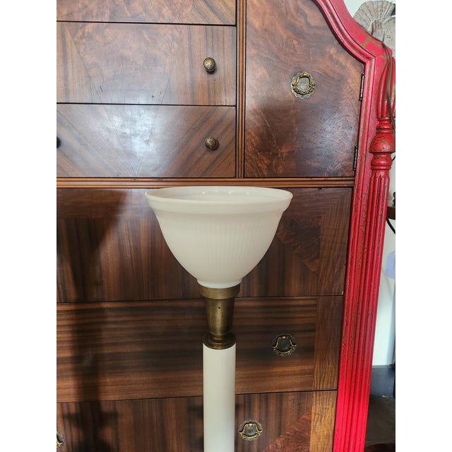 Mid 20th Century Pair of Stiffel Torchiere Brass Lamps | Chairish