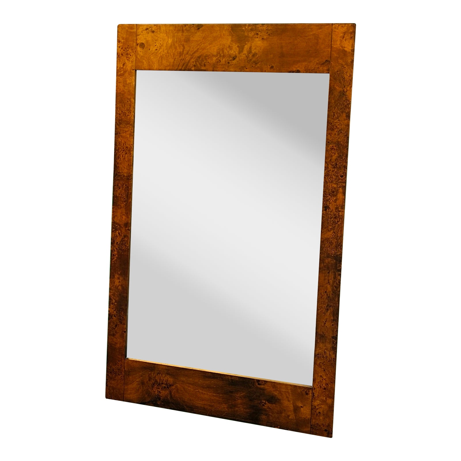 Mid-Century West Michigan Furniture Burl Wall Mirror | Chairish
