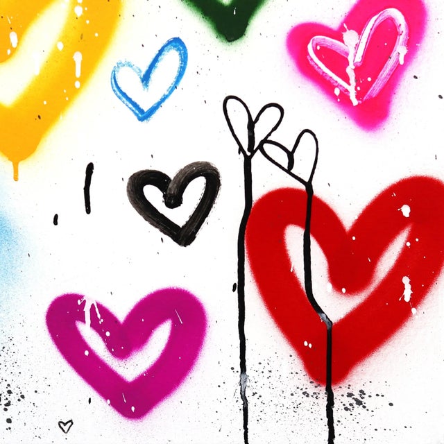 Colorful Playful Graffiti Painting Street Art "Heart Heaven" Original ...