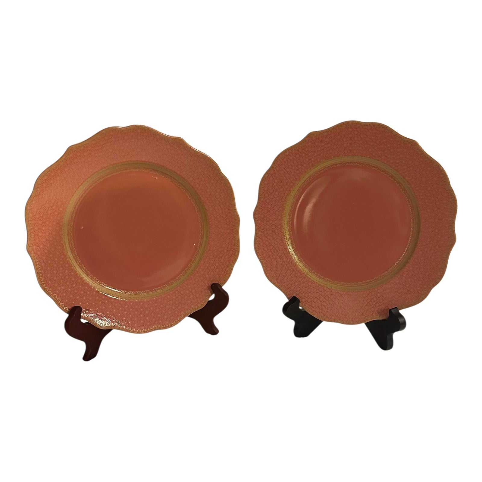 Vintage Robert Stanley Dinner Plates With Gold Trim - A Set of 2 | Chairish