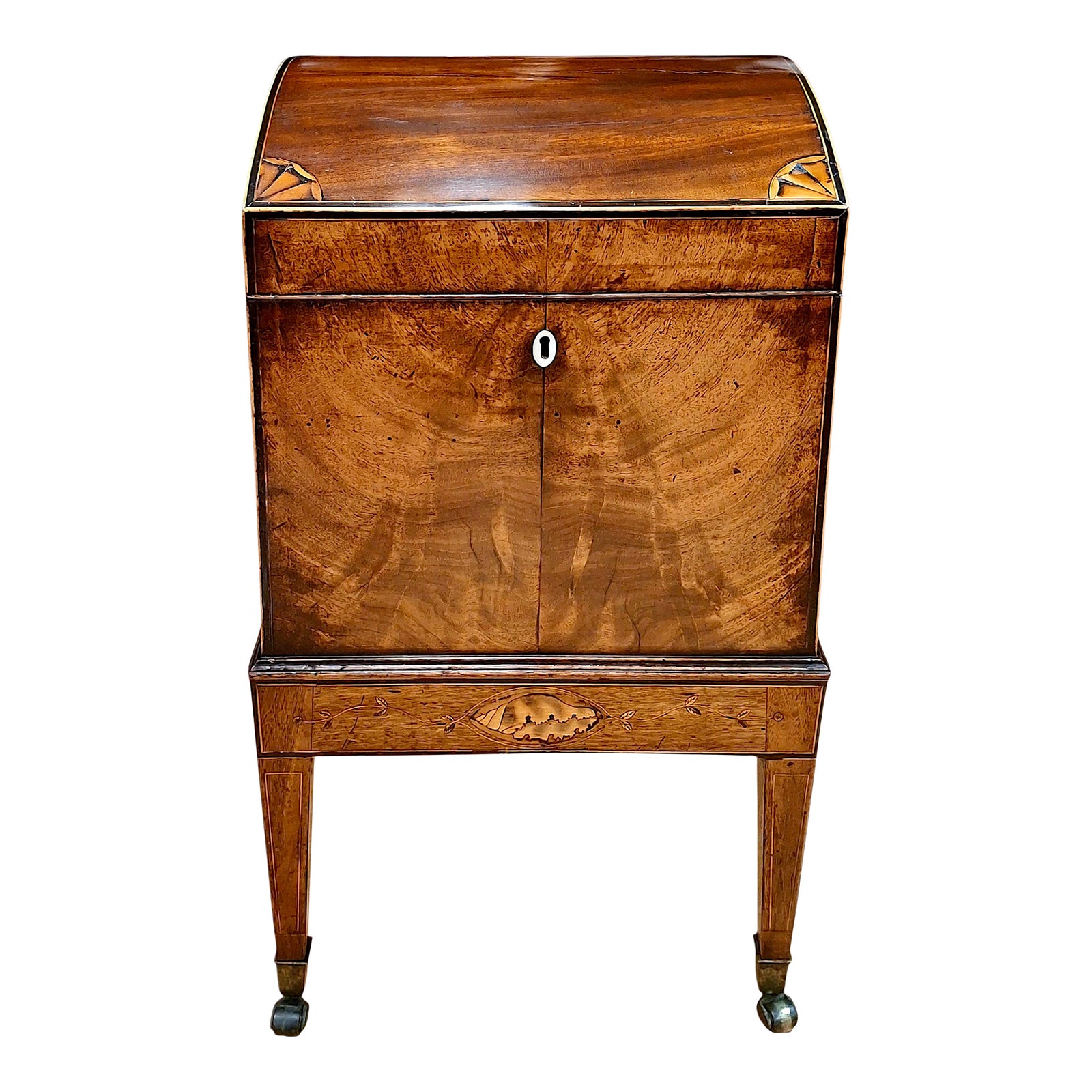 George III Period Inlaid Mahogany Liquor Box or Cellarette | Chairish