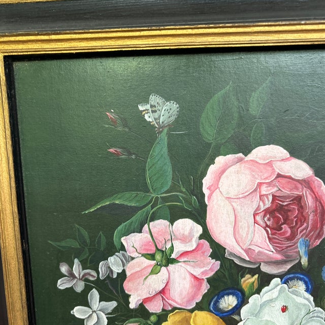 1970s Vintage Decorative Floral Painting on Core Board. From Rowley ...