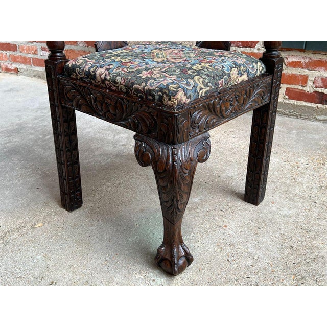 19th Century Antique English Corner Arm Chair Carved Oak Renaissance ...
