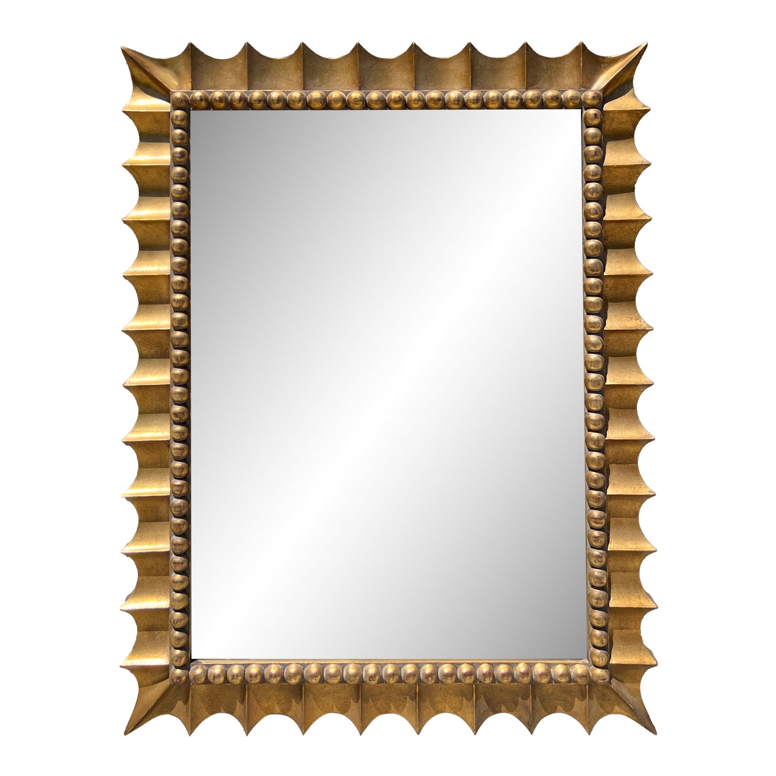 Vintage Retro Large Gold Wall Mirror | Chairish