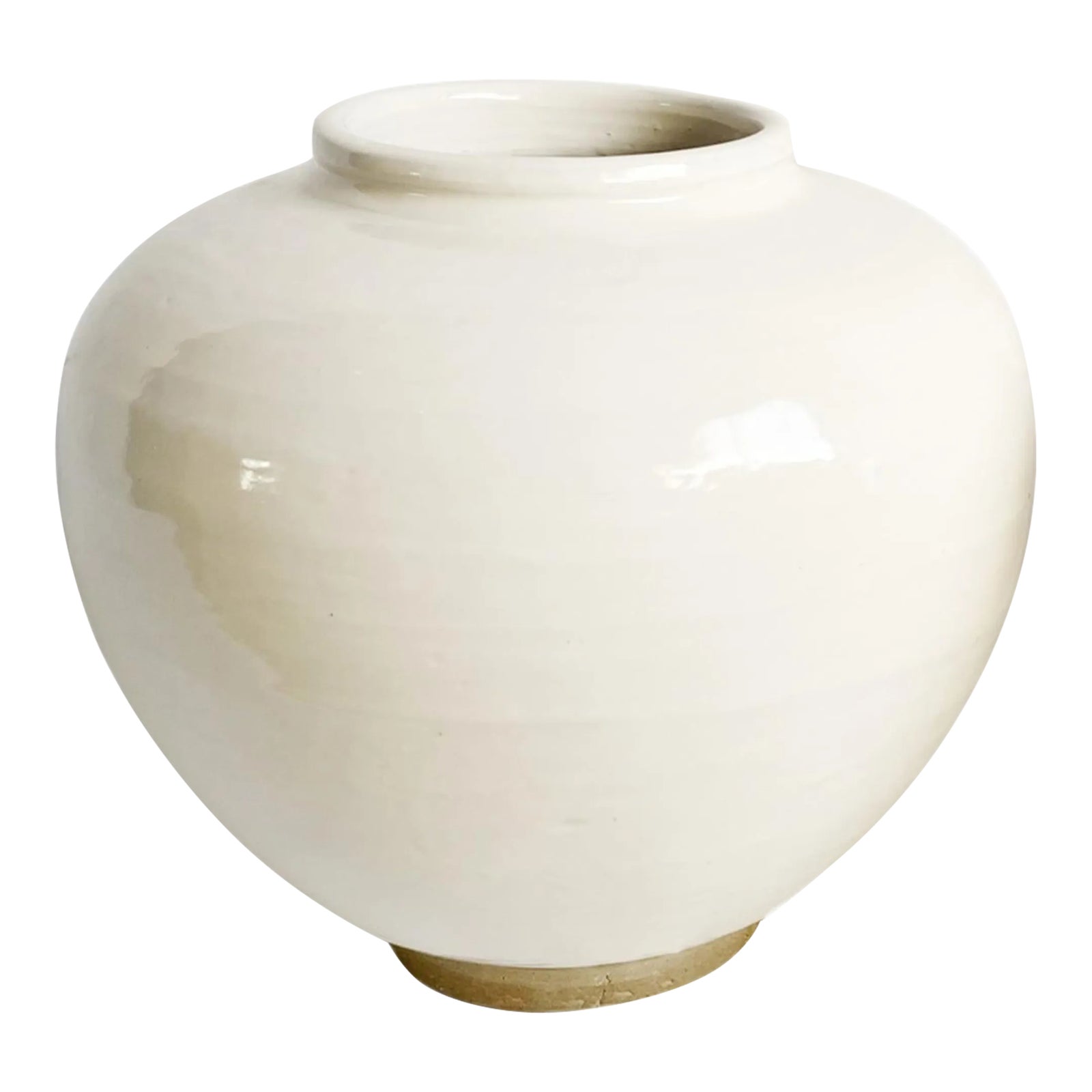 Vintage White Milk Ceramic Pear Pot | Chairish
