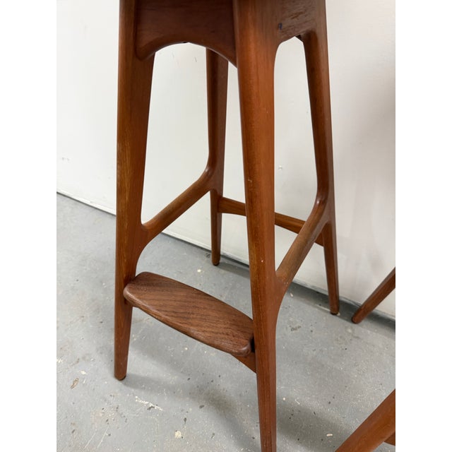 Pair of MCM Mid Century Modern Erik Buch Danish Teak Bar Stools Model ...