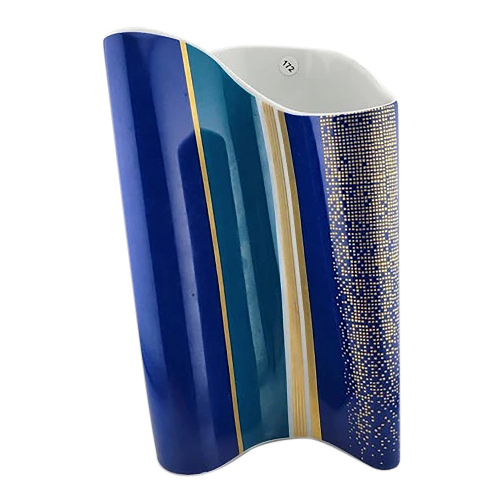 Vintage Large Barbara Brenner Porcelain Vase Blue Spirit for Rosenthal ...