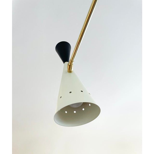 Vintage Black and White Double Cone Chandelier, 1970s | Chairish