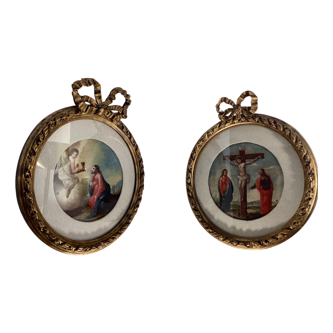 Italian Artist, Sacred Scene, 18th Century, Round Oil on Canvas ...