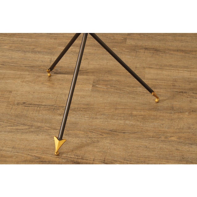 Regency Style Pair of Round Glass Top Arrow Side Tables | Chairish