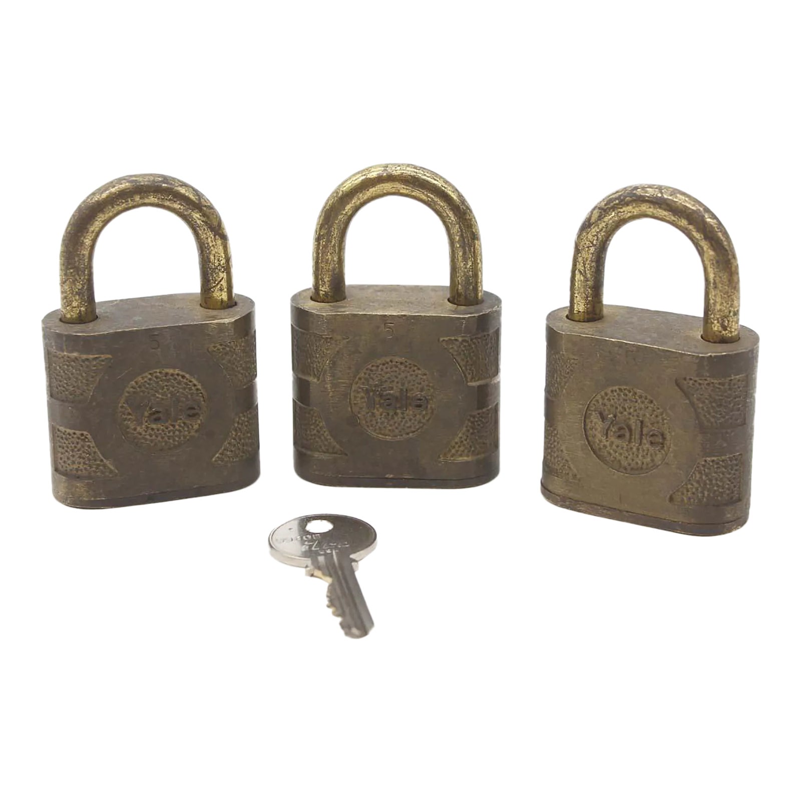 Set of 4 Vintage Yale & Towne Brass Padlocks | Chairish