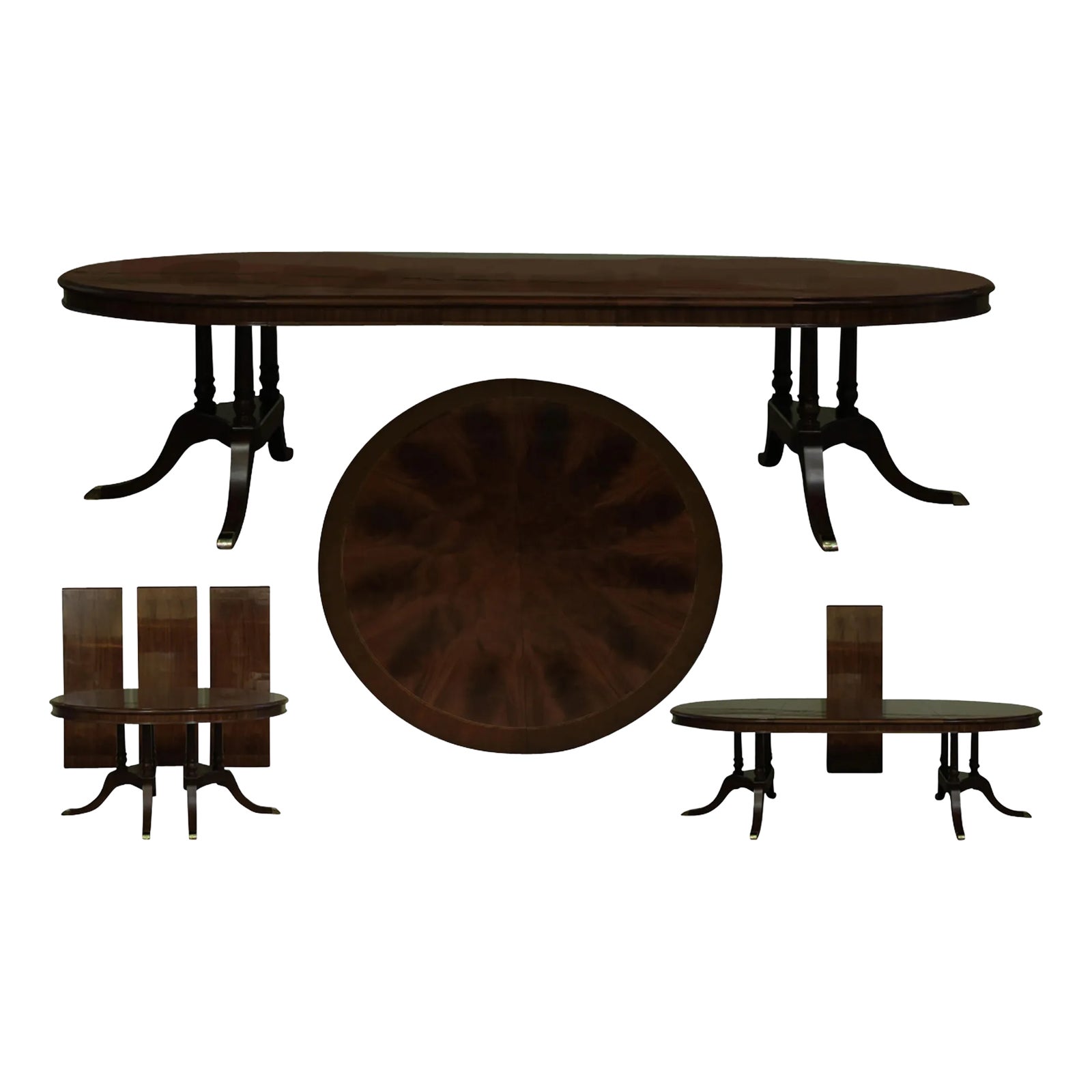 Round-to-Oval Expandable Dining Room Table, Dark Mahogany Modern Dining ...