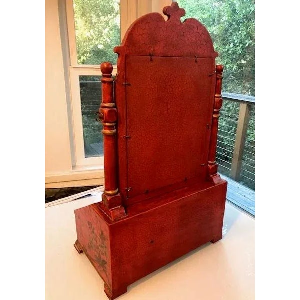 English Chinoiserie Table Mirror Slant Top Front | Chairish