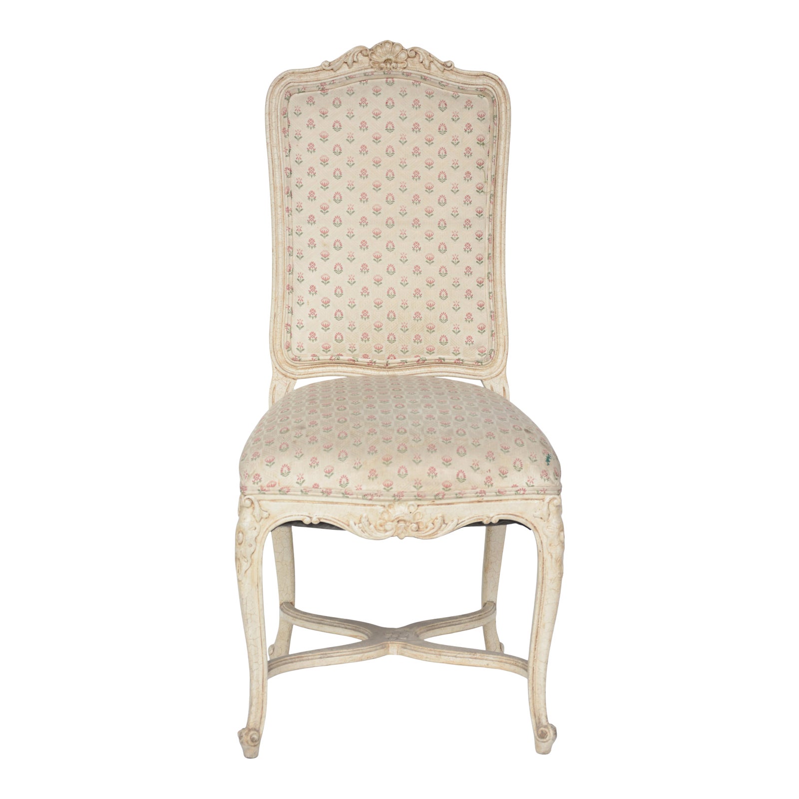 Vintage English Style Chair With Hand-Carved Border | Chairish