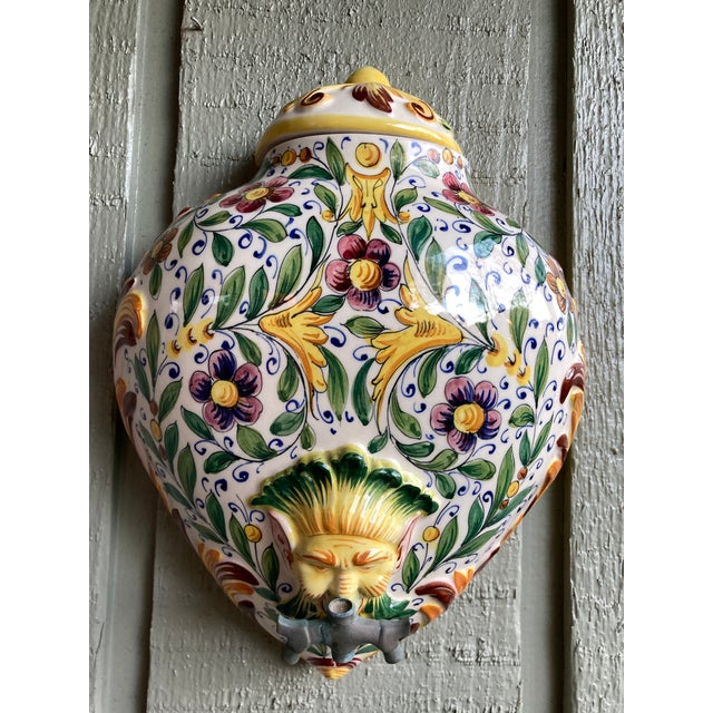 Vintage 1970s Deruta Style Majolica Italian Decorative Hanging Jug Wall ...