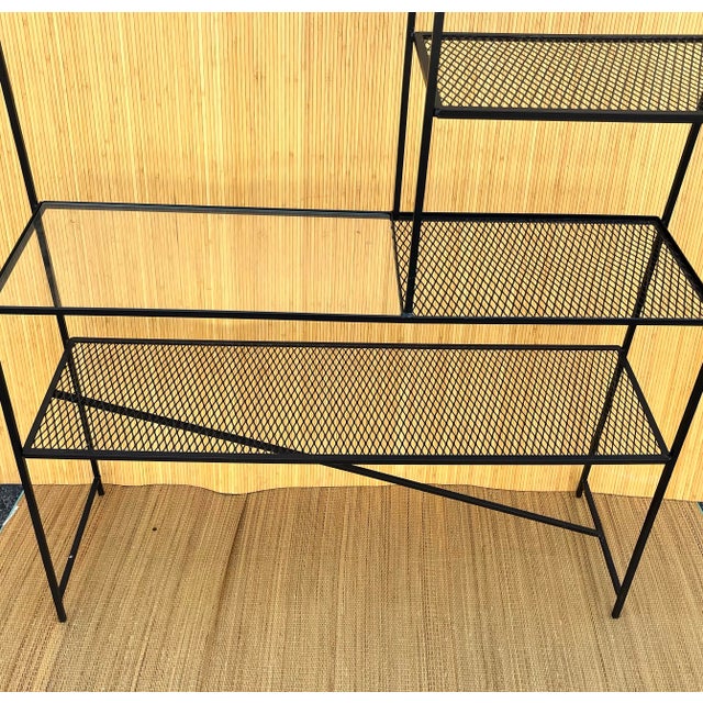 1950’s Vintage Freda Diamond Iron Mesh Etagere Shelf | Chairish