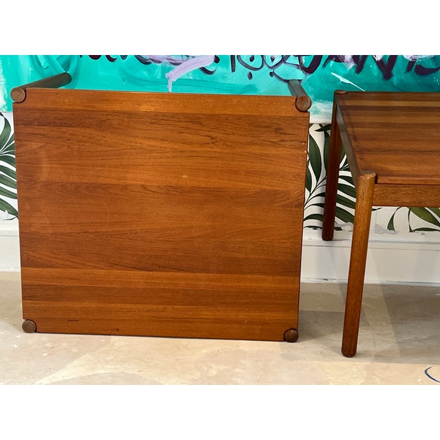 1960s Danish Modern Pair of Solid Teak End Tables by Magnus Olesen ...