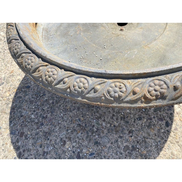 Cast Iron Low and Wide 34" Round French Style Outdoor Garden Planter ...