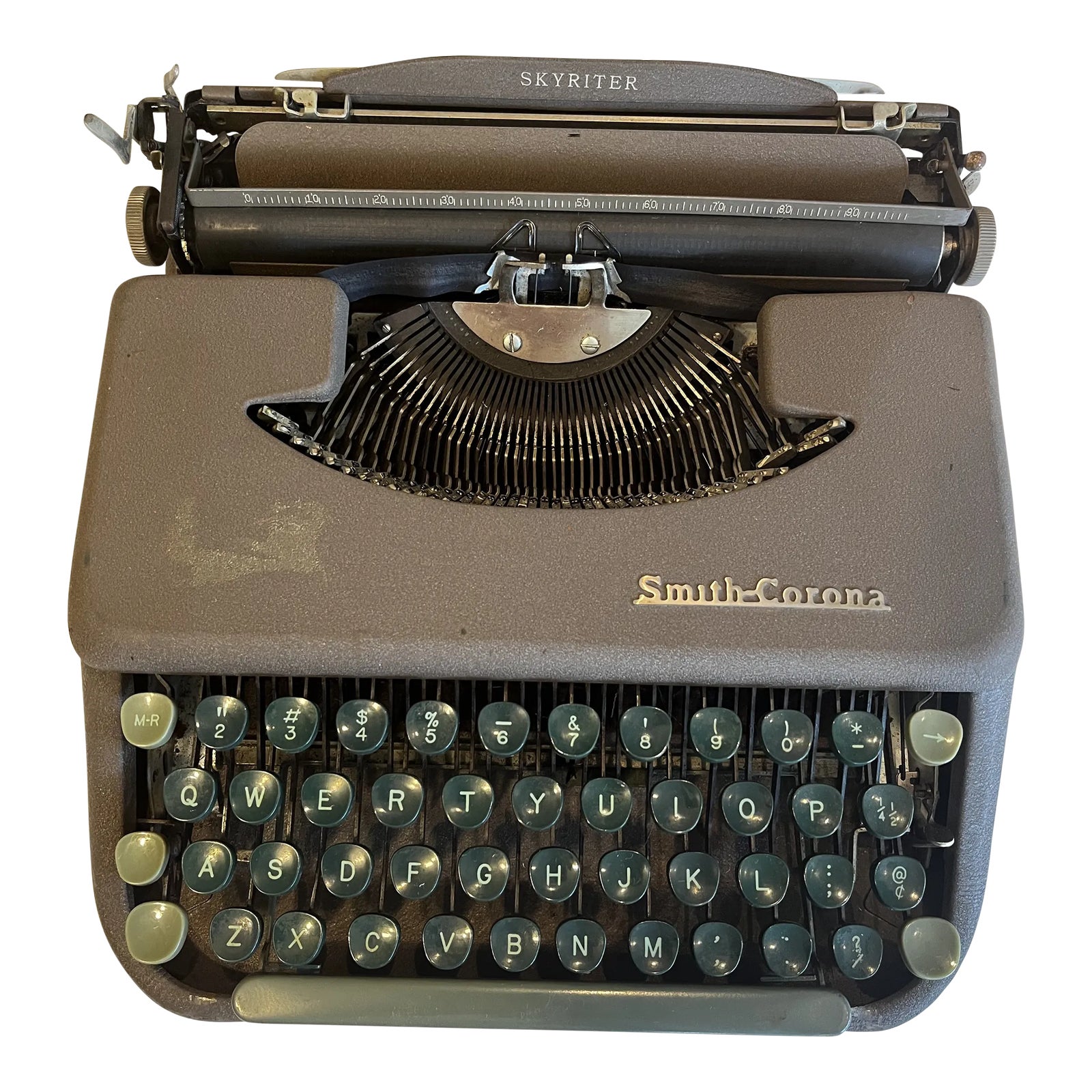 1950s Smith-Corona Portable Skywriter Typewriter | Chairish