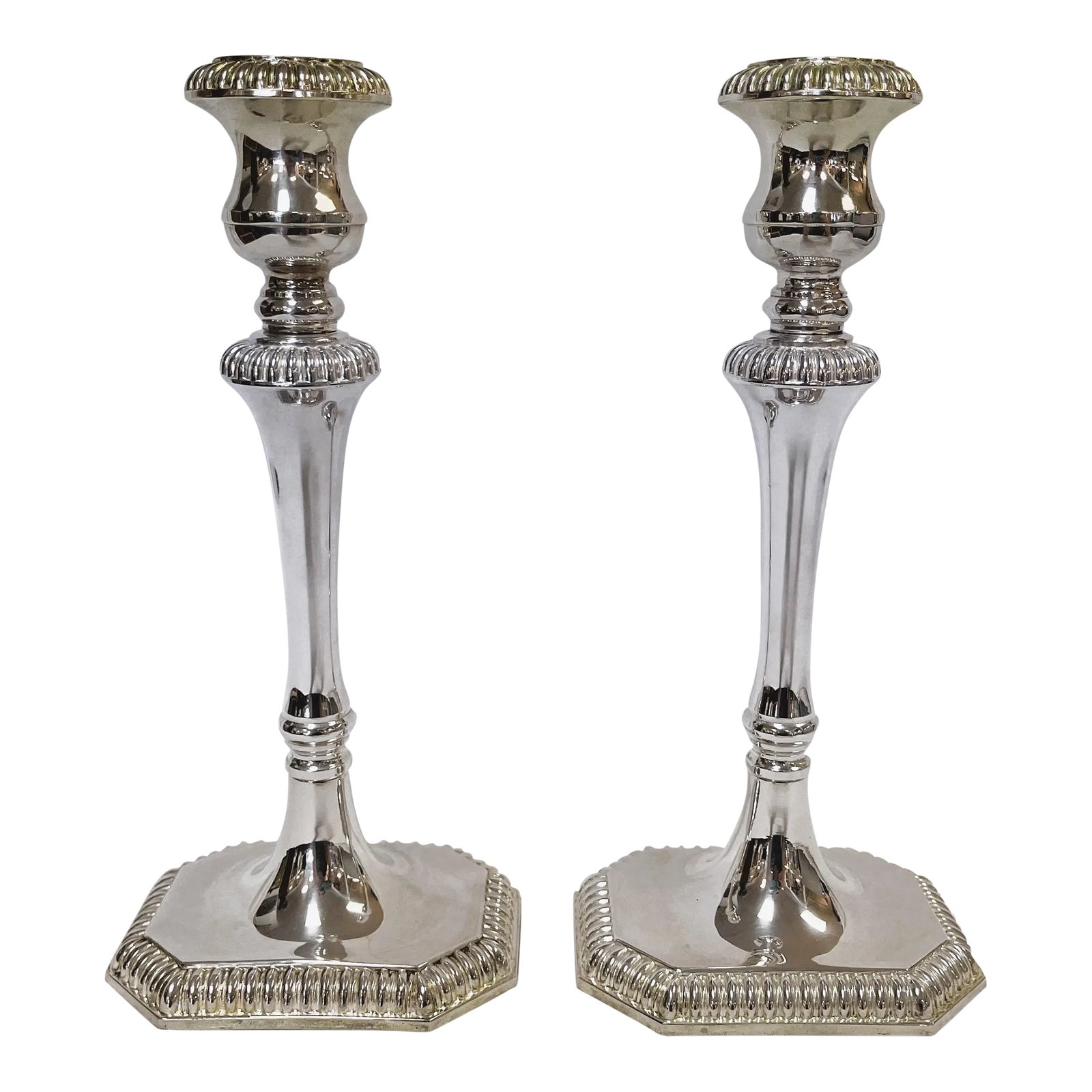 Vintage Stamped Sheffield Silverplate Candlesticks- a Pair | Chairish
