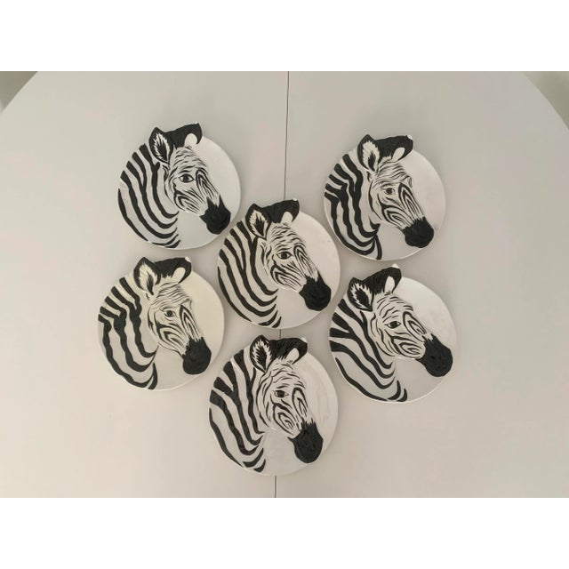 Vintage Zebra Plates for Bonwit Teller - Set of 6 | Chairish