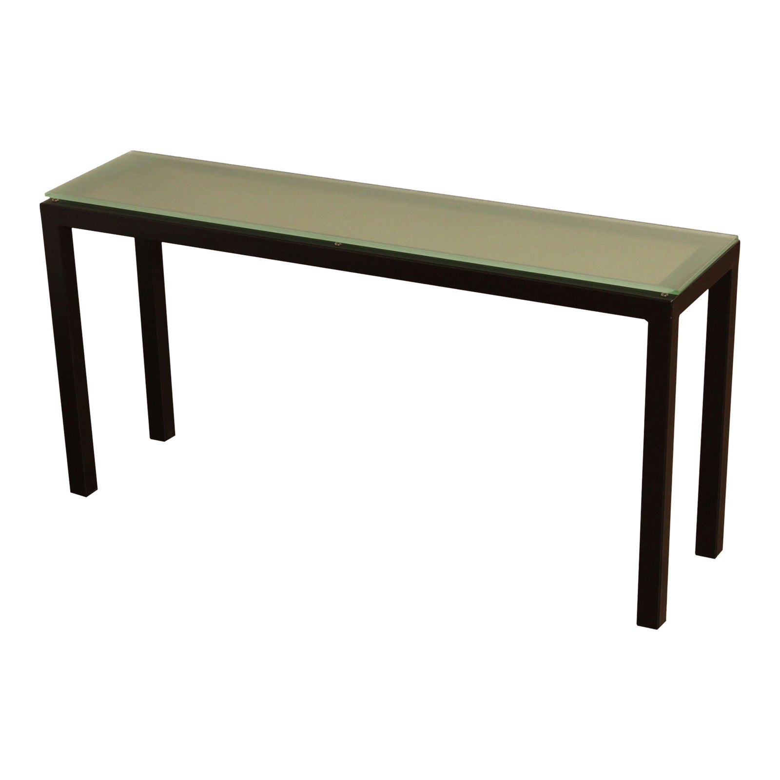 Charleston Forge Glass Top Cast Parsons Console Table | Chairish