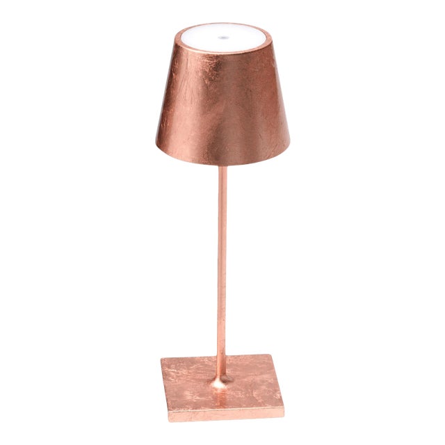 Zafferano Copper Leaf Rechargeable Indoor/Outdoor Cordless Mini Table ...