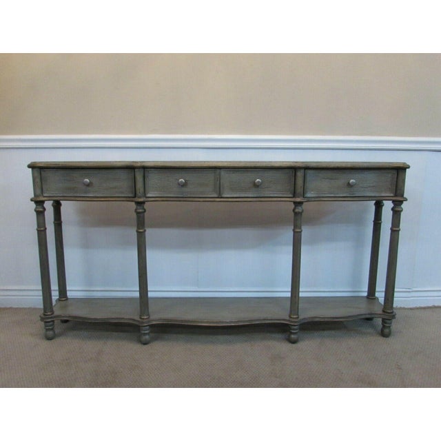 Two Tier Grey Factory Finish Console | Chairish