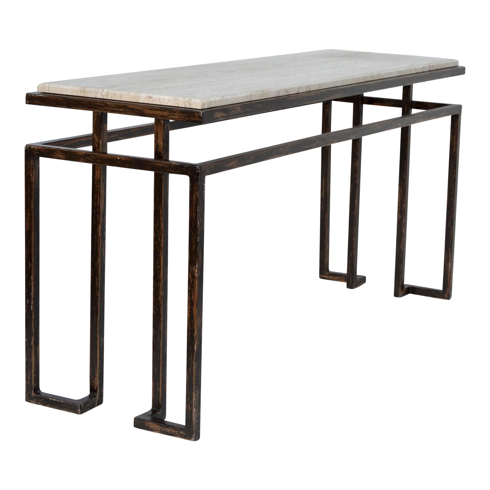 Roche Bobois Minimalist Floating Steel Console Black Bronze Finish ...