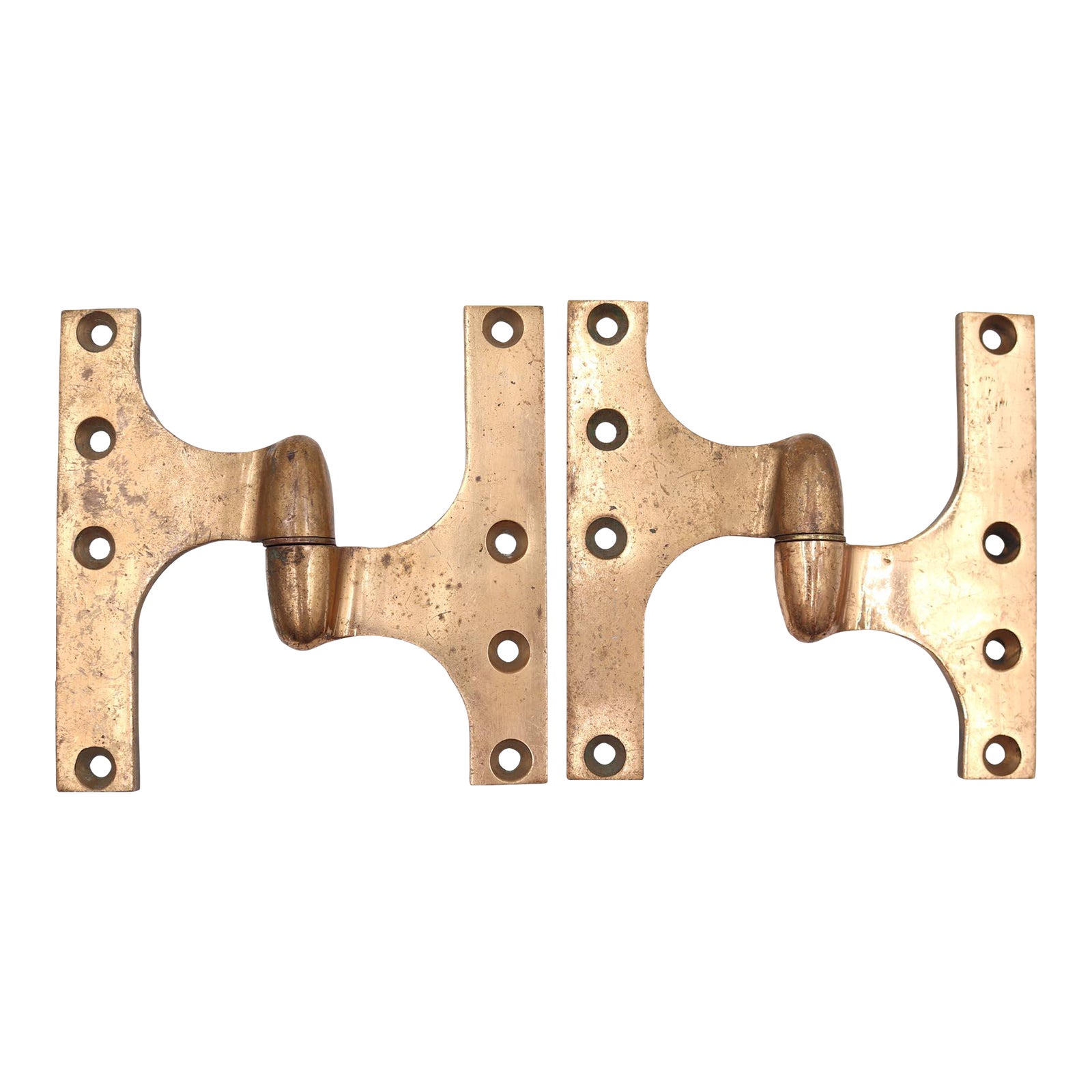 Pair of Vintage 6 X 6 In. Rixson Brass Right Olive Door Hinges | Chairish