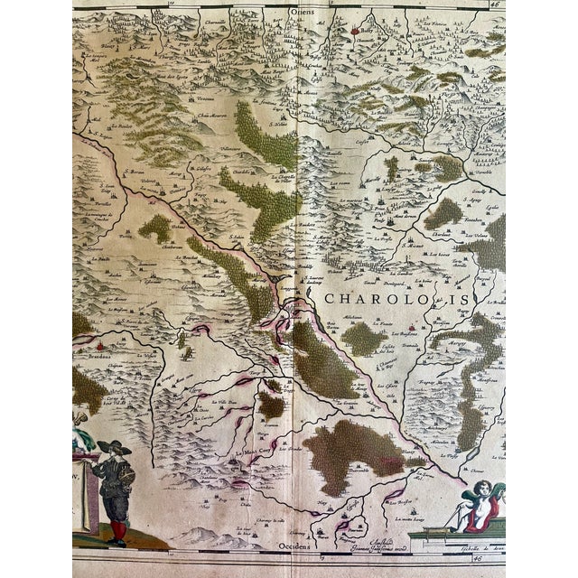 1640 Willem Blaeu Map of Charolois, France (Burgundy) | Chairish