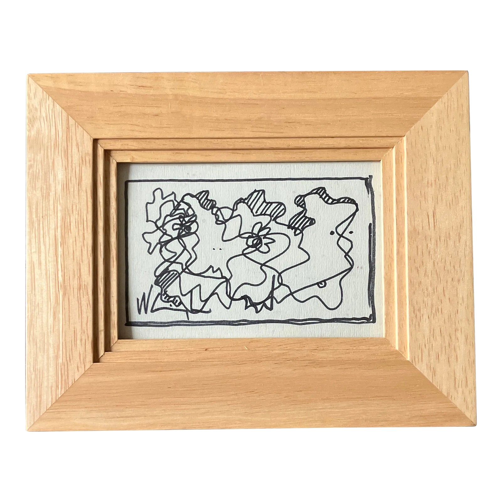 1980’s Original Wayne Cunningham Abstract Ink Drawing | Chairish